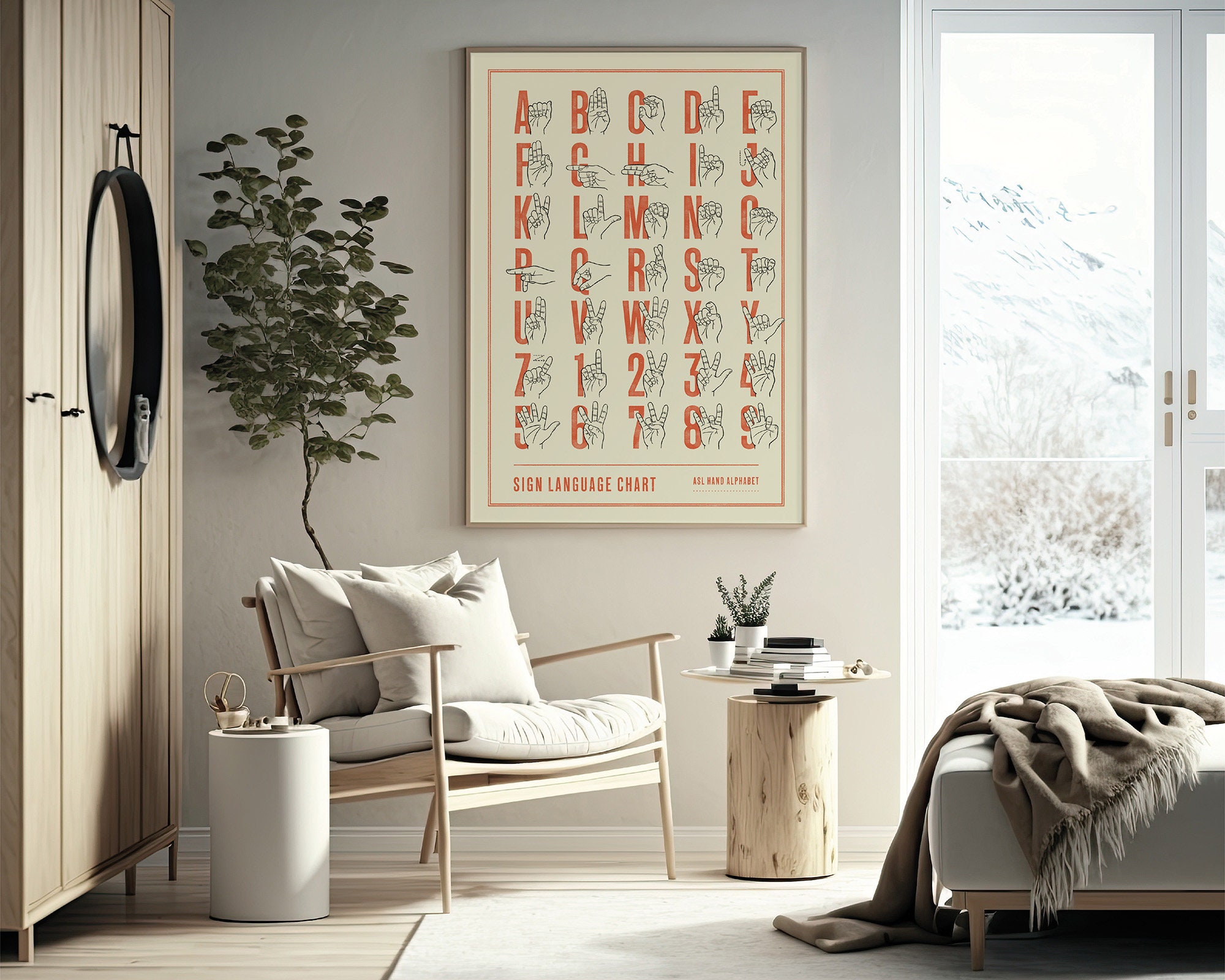 Sign Language Poster, A Modern Print Showcasing the ASL Hand Alphabet ...