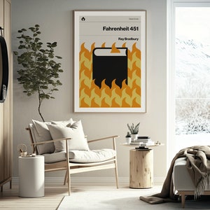 Fahrenheit 451 Poster, A Minimalist Poster Inspired by by the Famous ...