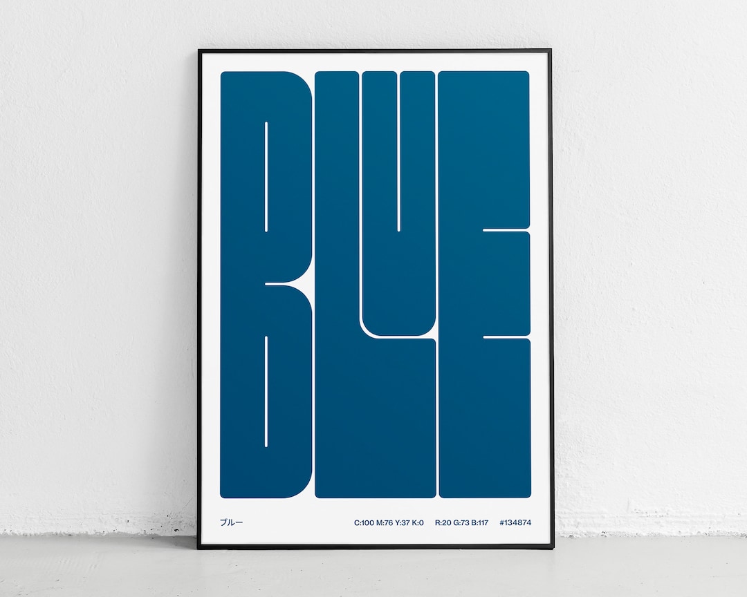 Blue Print, Minimalist and Modern Wall Art, Blue Poster Art, Aesthetic ...