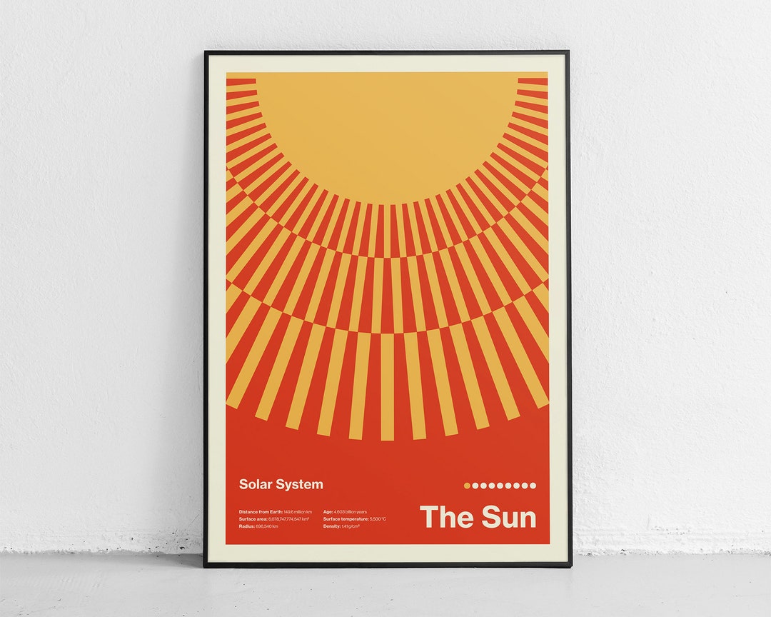 Solar Radiance Print, A Minimalist Poster of the Sun, Art Print, Solar ...