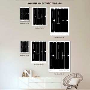 Black Print, Minimalist and Modern Wall Art, Black Poster Art ...