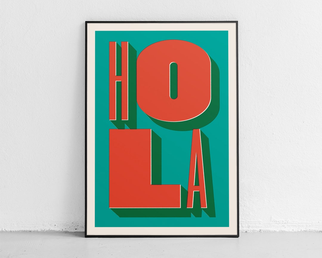 Hola Poster, Minimalist Design, Contemporary Art, Graphic Typography ...