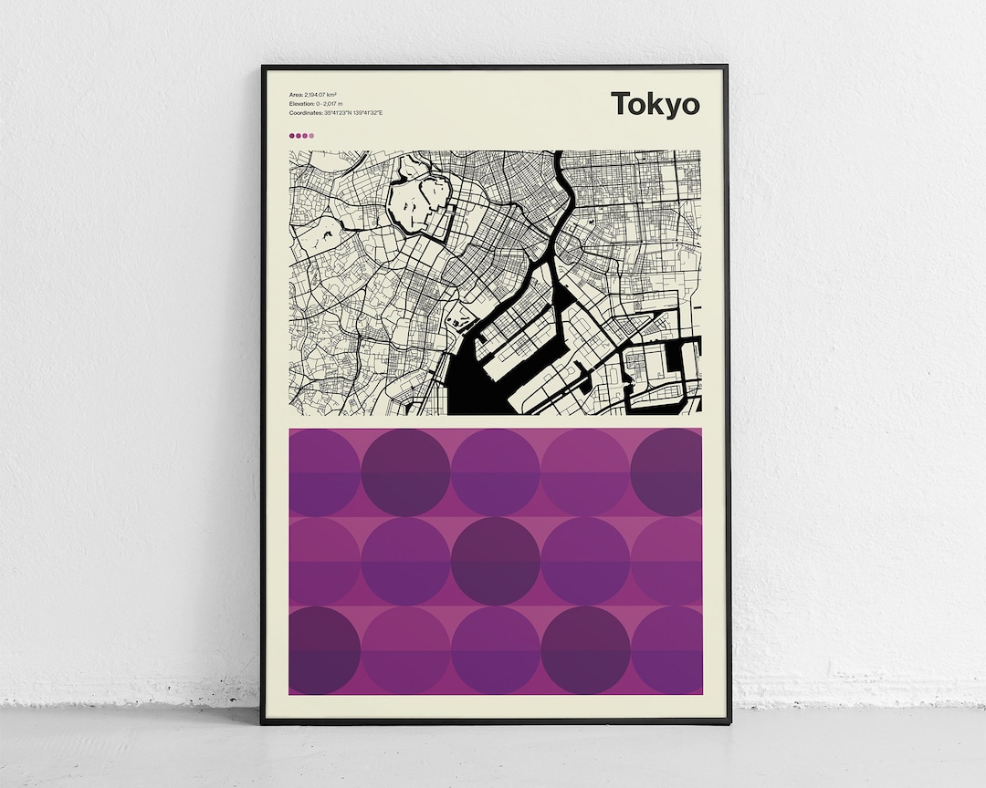 Tokyo Map Poster, Tokyo's Historic Charm Reimagined in Modern Map ...