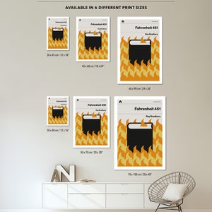 Fahrenheit 451 Poster, A Minimalist Poster Inspired by by the Famous ...