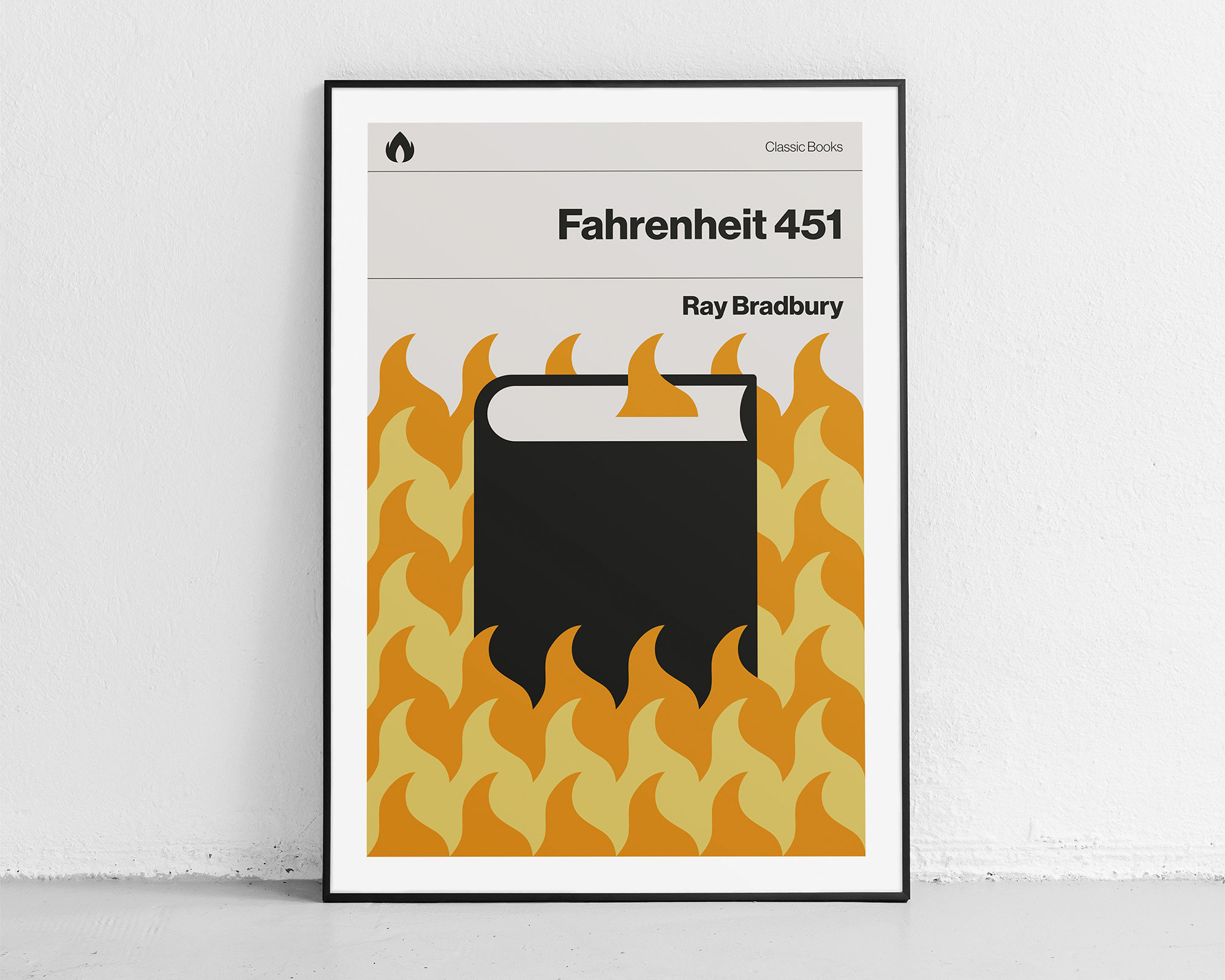 Fahrenheit 451 Poster, A Minimalist Poster Inspired by by the Famous ...