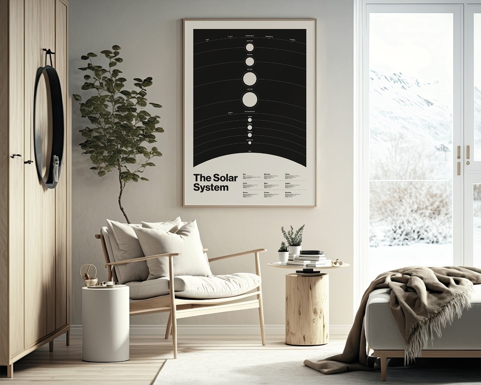 Minimalist Solar System Poster, Modern Solar System Poster, Solar ...