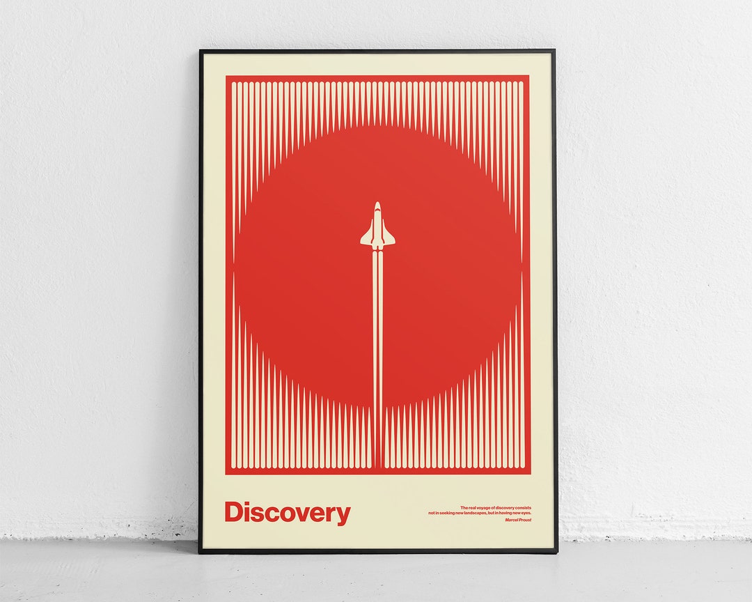 Discovery Poster, Vibrant Modern Artwork With Space Shuttle, Colorful ...