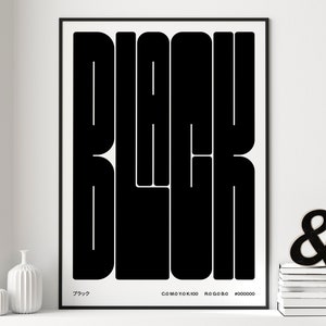 Black Print, Minimalist and Modern Wall Art, Black Poster Art ...