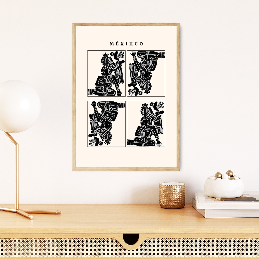 Aztec Wall Art Aztec Poster Mexican Modern Art Mexico Poster Mexican ...