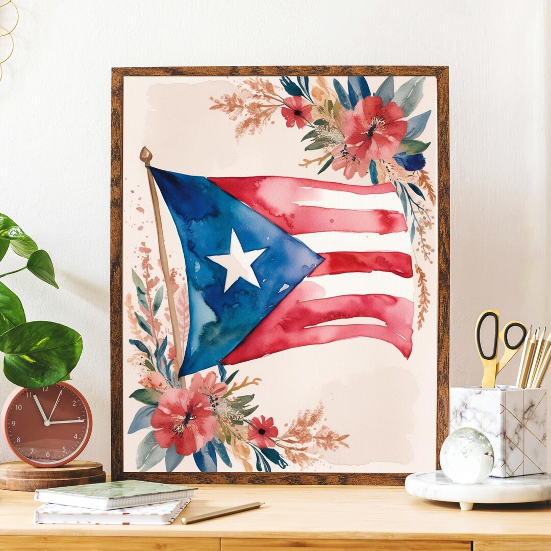 Puerto Rico Wall Art Puerto Rico Flag Puerto Rico Art Puerto Rico ...