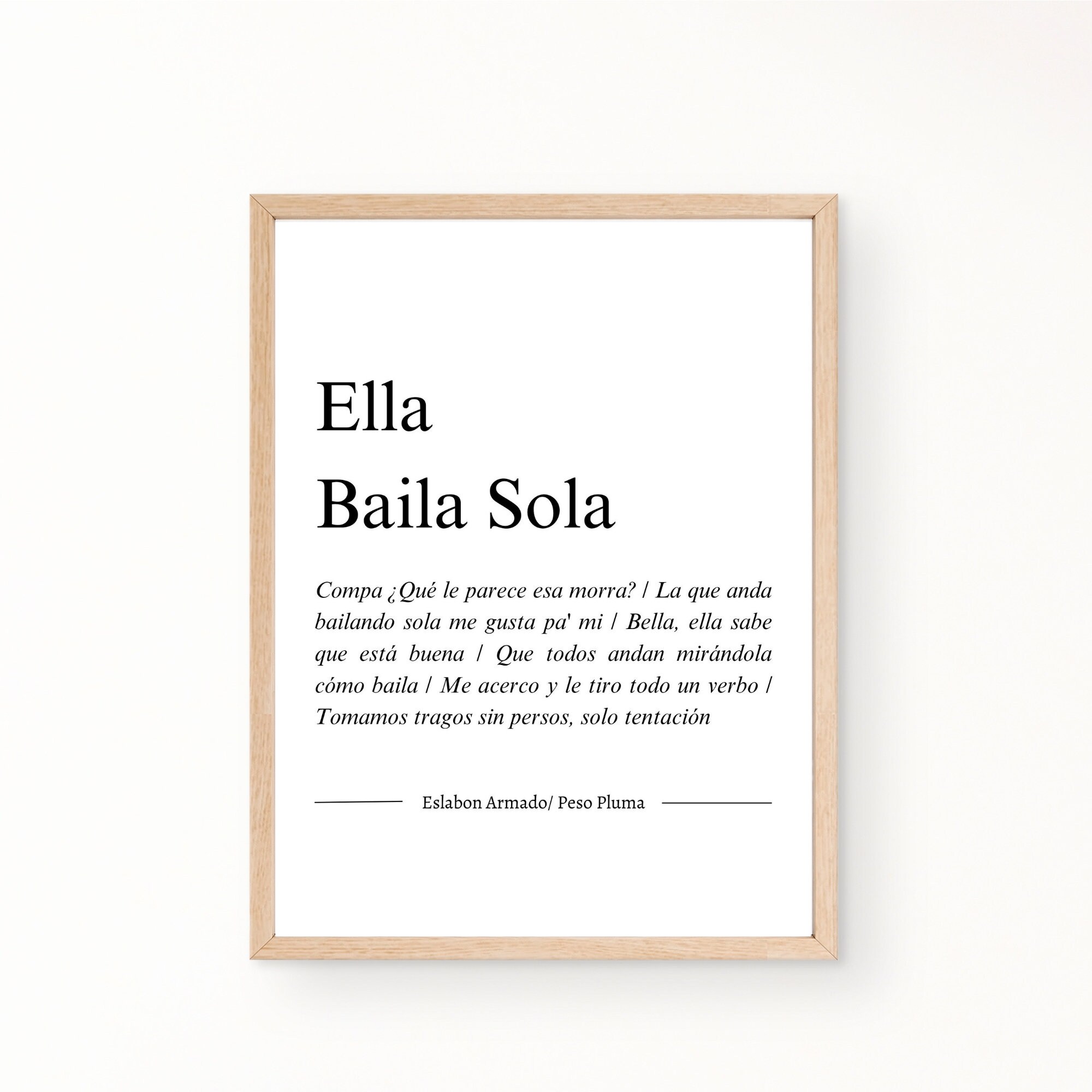 Peso Pluma Lyric Poster Peso Pluma Ella Baila Sola Poster Peso - Etsy