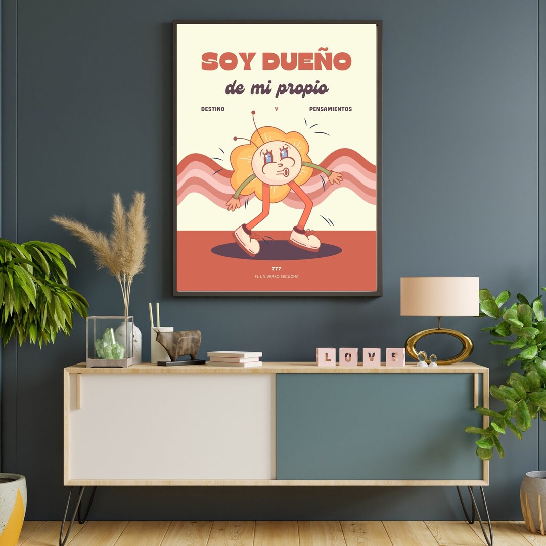 Spanish Affirmations Retro Flower Poster Salud Mental Afirmaciones ...
