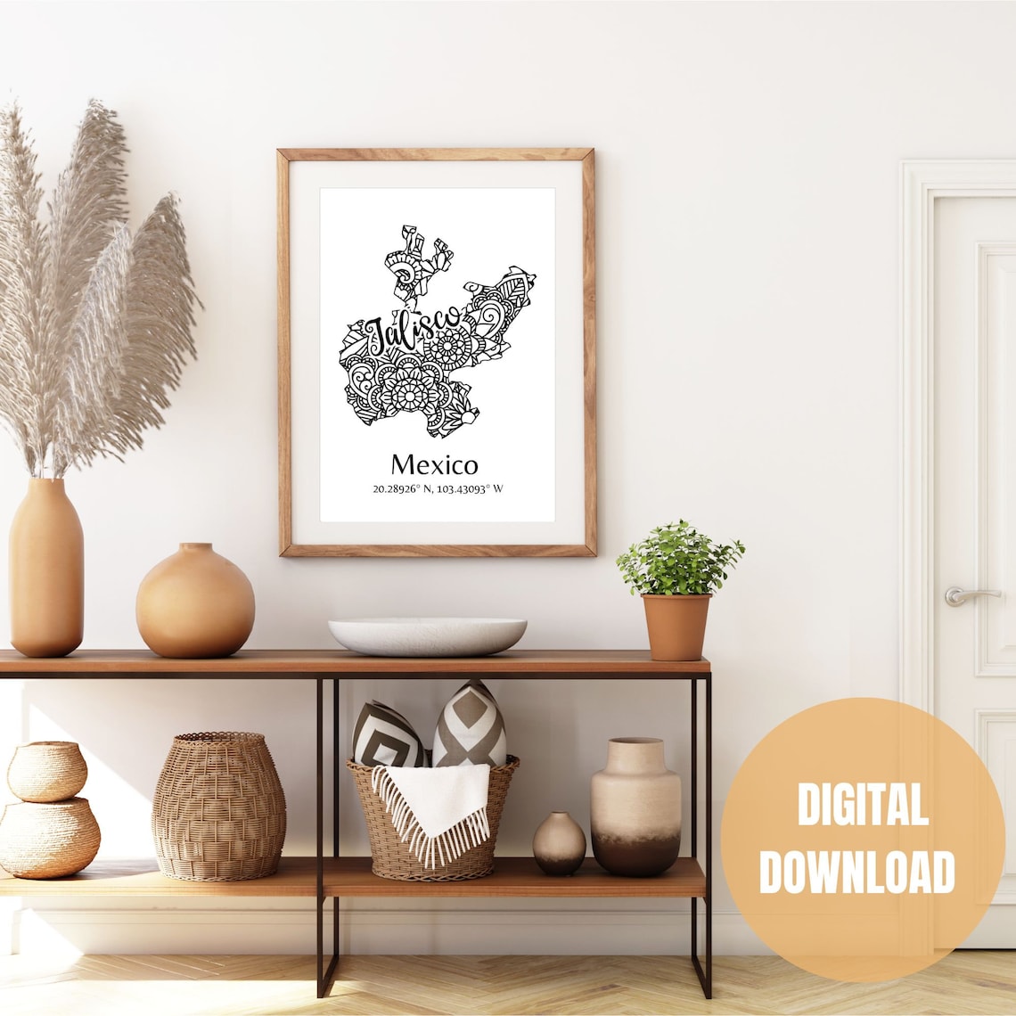 Jalisco State Map Art Print Jalisco Wall Art Map of Jalisco Mexico ...