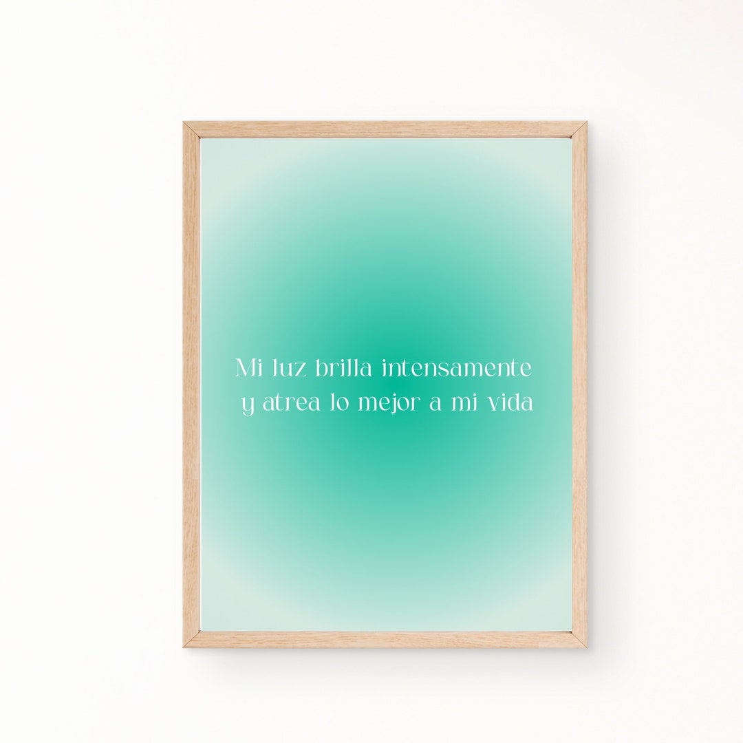 Spanish Affirmation Aura Poster Daily Spanish Affirmation Latina Wall ...