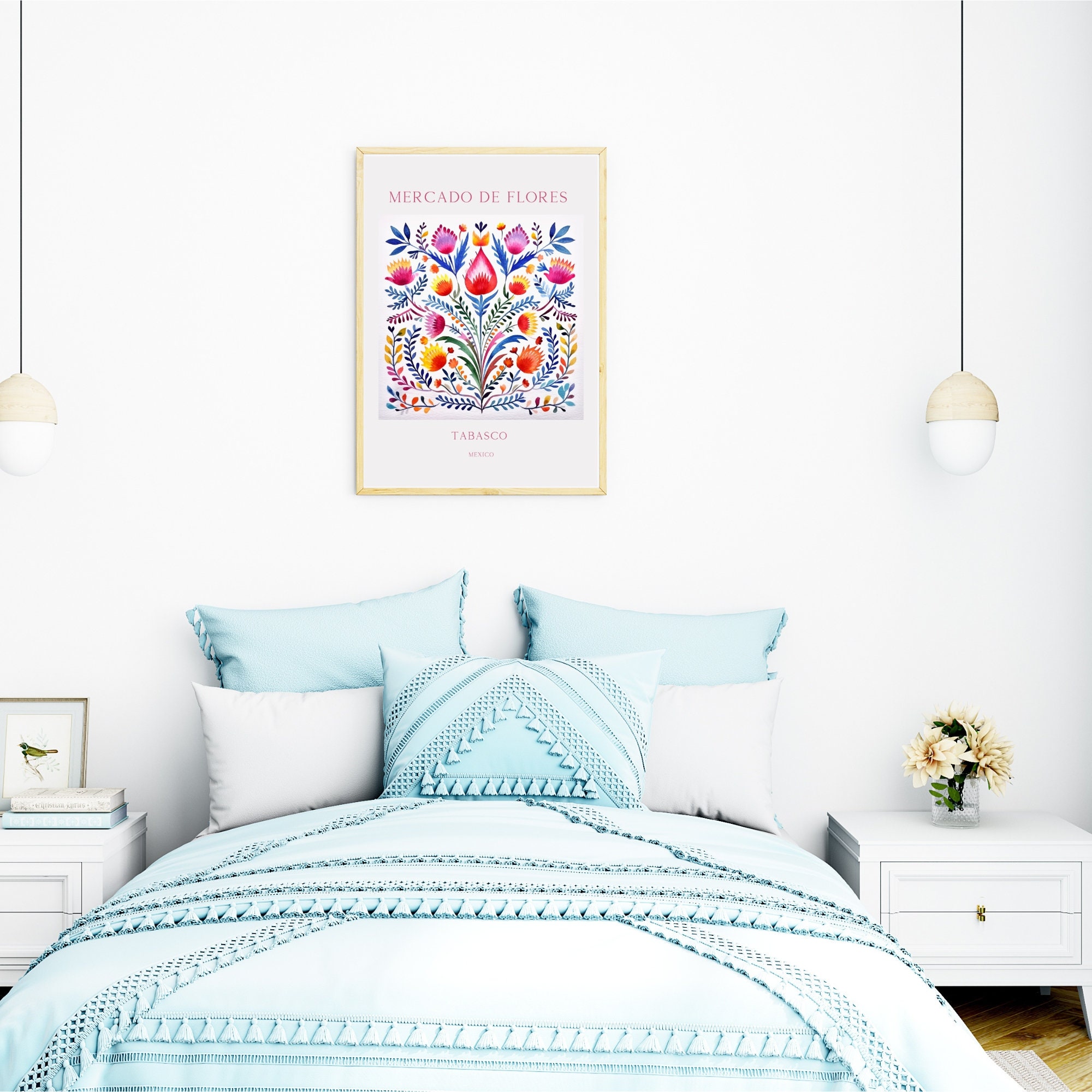 Tabasco Mexico Flower Market Digital Print Mexico Travel Poster Floral ...