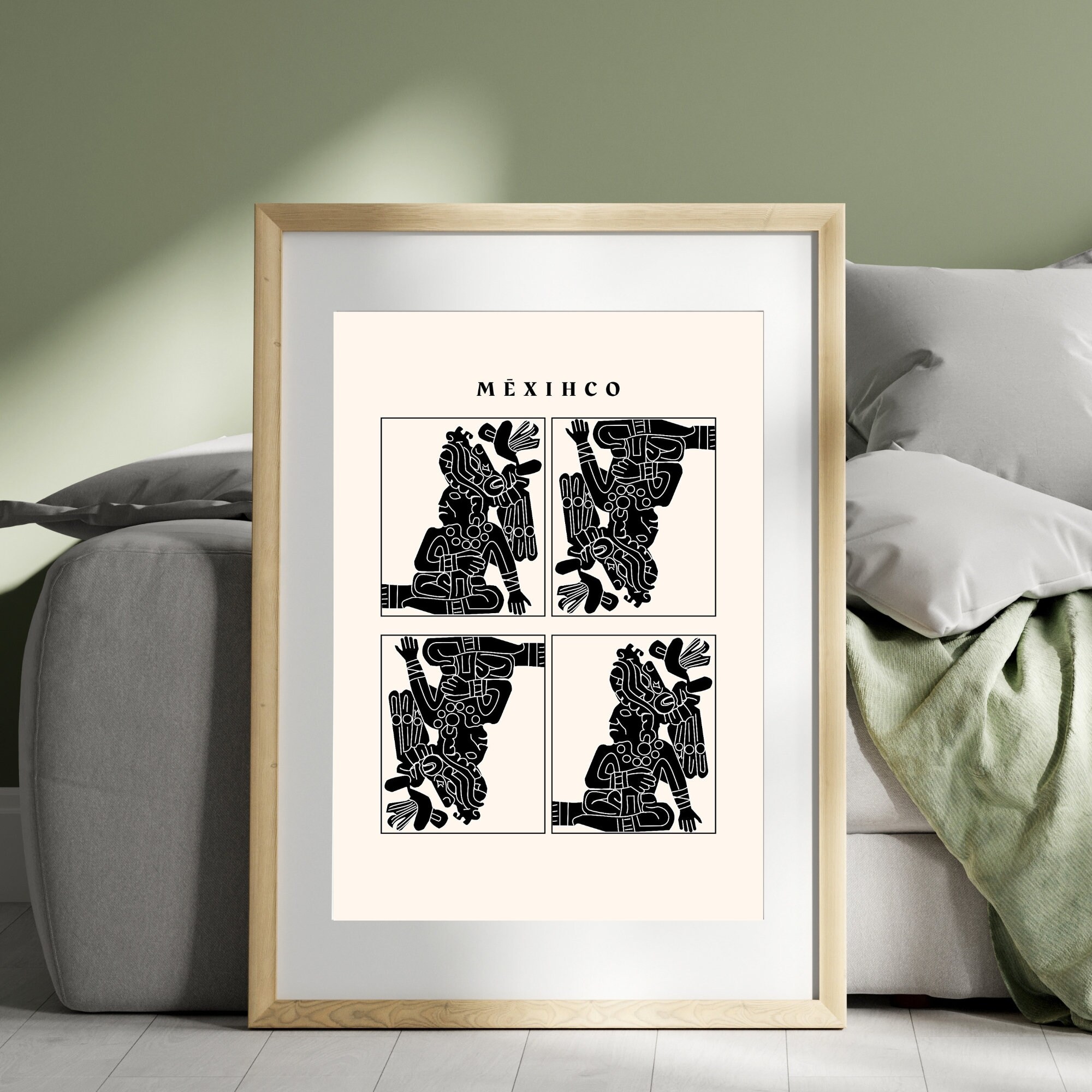 Aztec Wall Art Aztec Poster Mexican Modern Art Mexico Poster Mexican ...