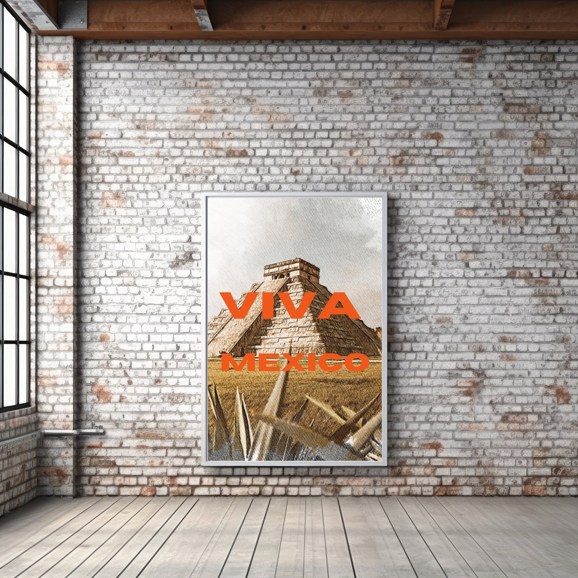 Mexico Poster Viva Mexico Mexican Pride Latina Wall Art Sacred Heart ...