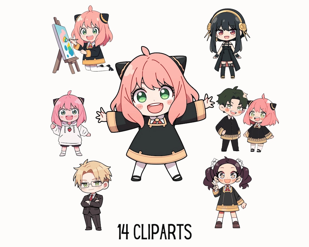 Chibi Spy Anime Clipart | Cute Spy Anime Png Bundle for Digital ...
