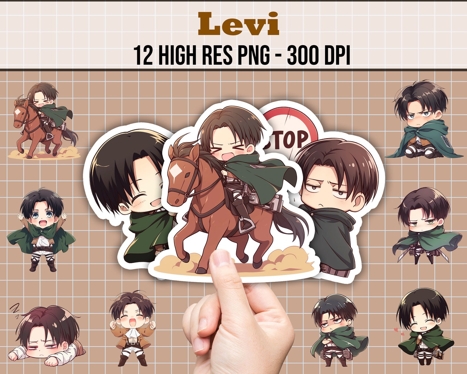 Anime Png Pack, Anime Png Clipart Bundle for Stickers and Merch, Aot ...