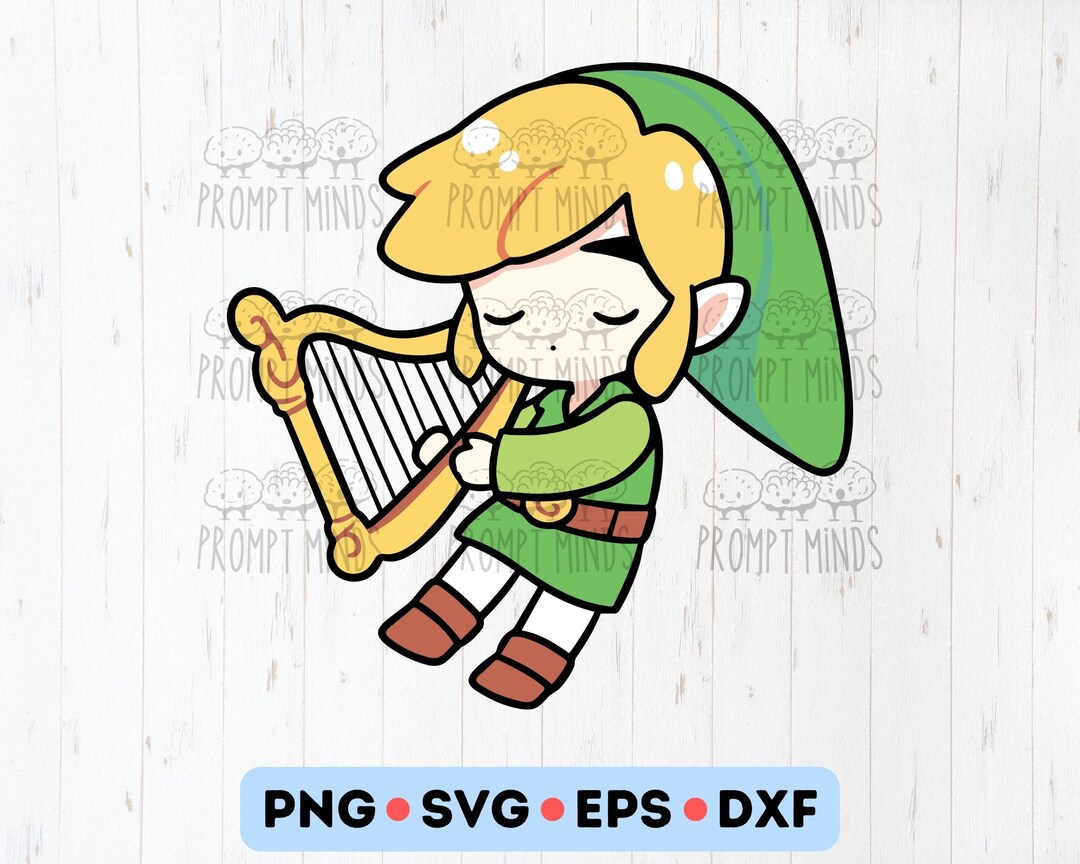 Link Playing the Harp Layered SVG | Chibi Legend of Zelda Svg Png - Etsy