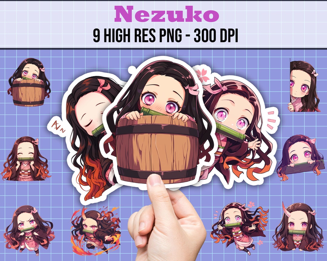 Nezuko Clipart Bundle #1, Anime PNG Pack for Stickers and Merch - Etsy UK