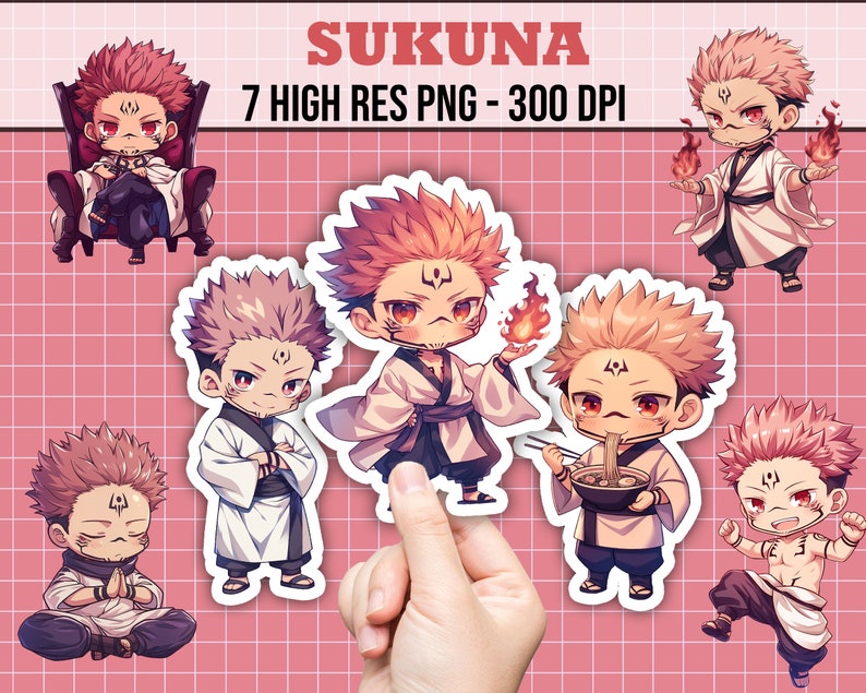 Chibi S.ukuna Clipart Bundle, Cute Anime Png Pack - Etsy