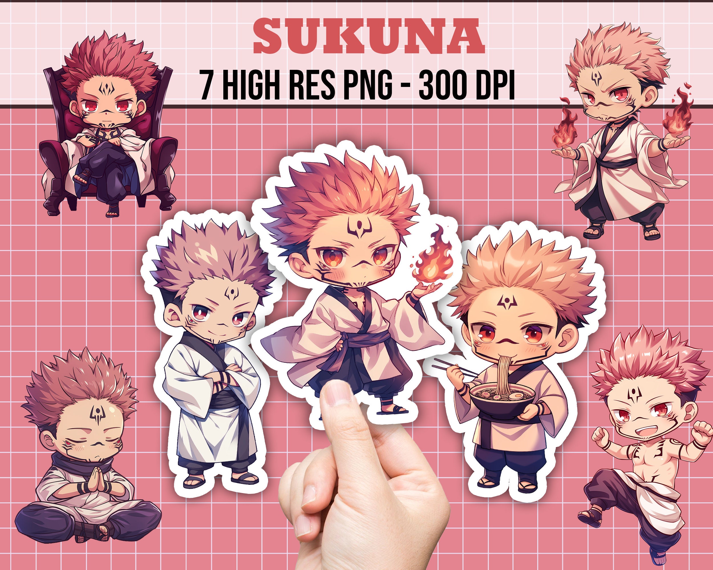 Chibi S.ukuna Clipart Bundle, Cute Anime Png Pack - Etsy