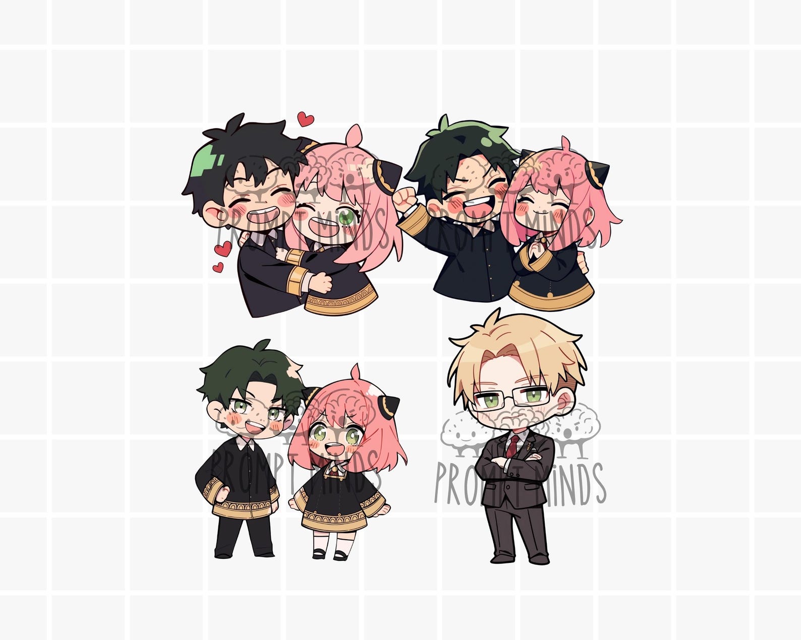 Chibi Spy Anime Clipart | Cute Spy Anime Png Bundle for Digital ...