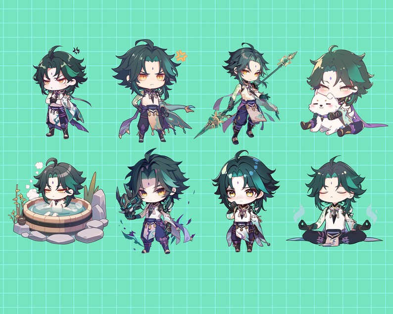 Genshin Impact Xiao Png Pack for Stickers, Chibi Xiao Clipart - Etsy