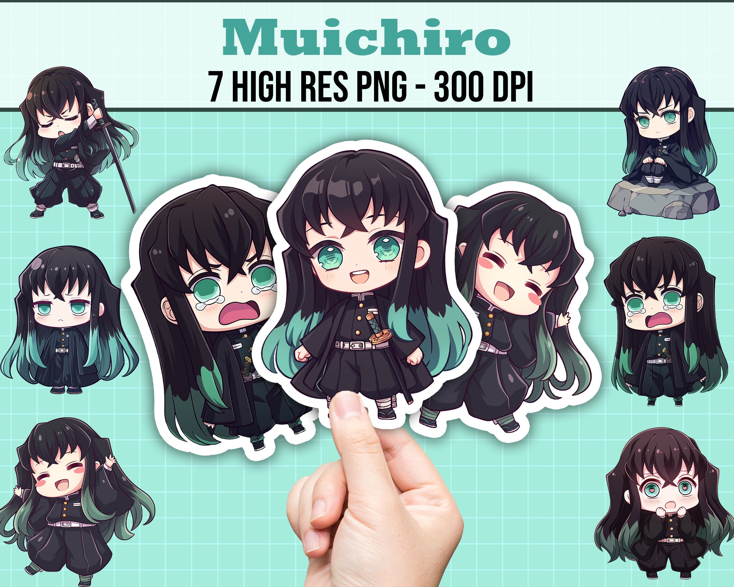 Chibi Muichiro Anime Png Bundle - Etsy