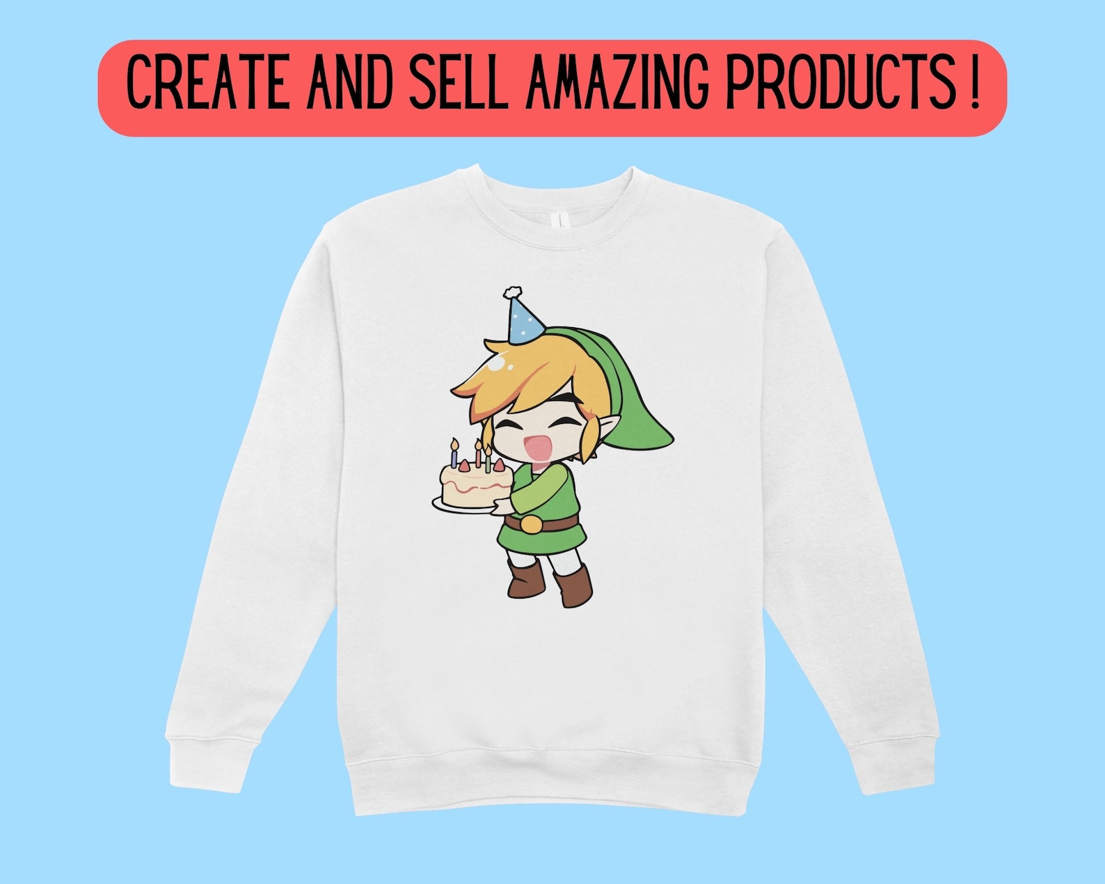 Cute Birthday Link Layered SVG | Legend of Zelda Png Svg - Etsy