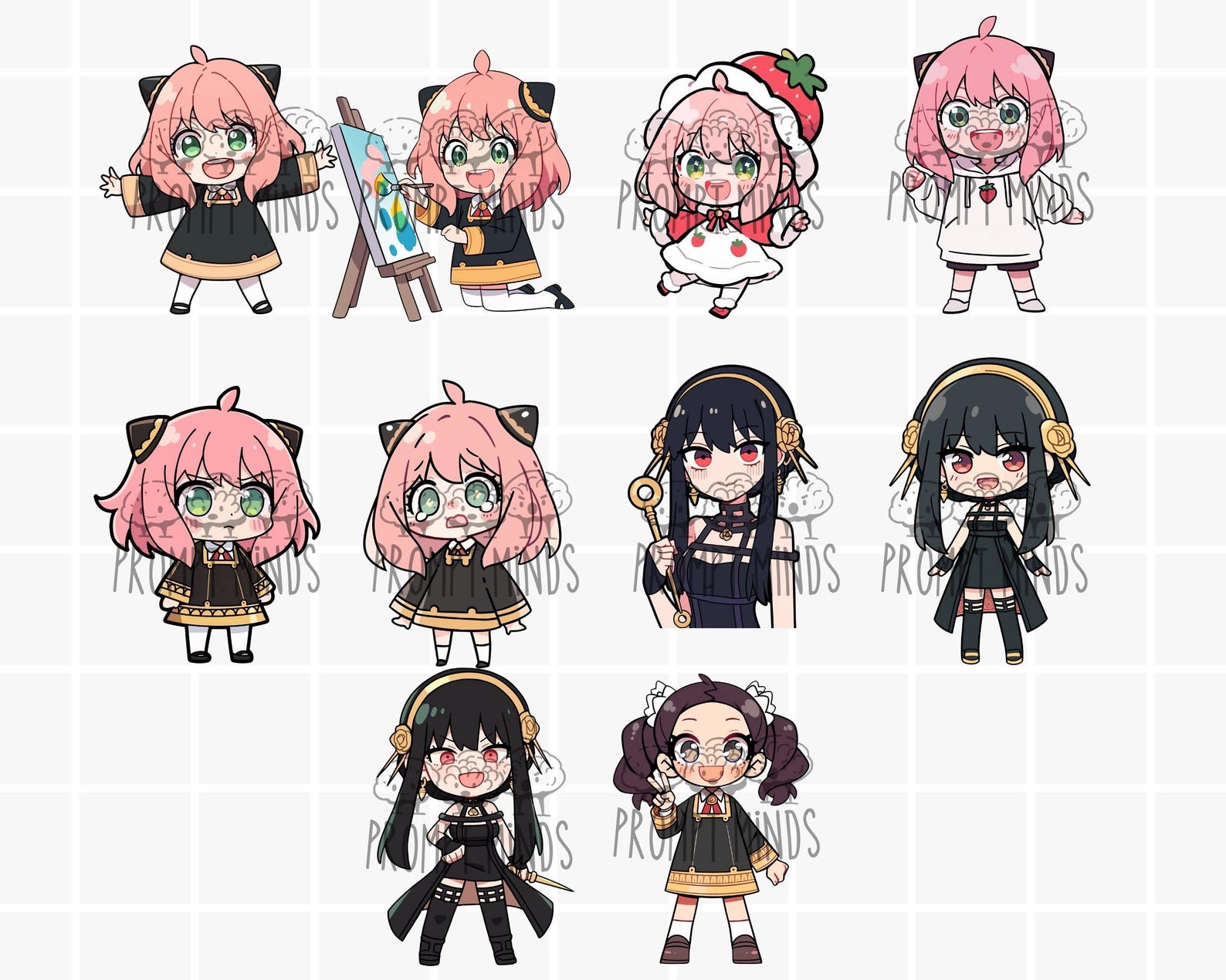 Chibi Spy Anime Clipart | Cute Spy Anime Png Bundle for Digital ...