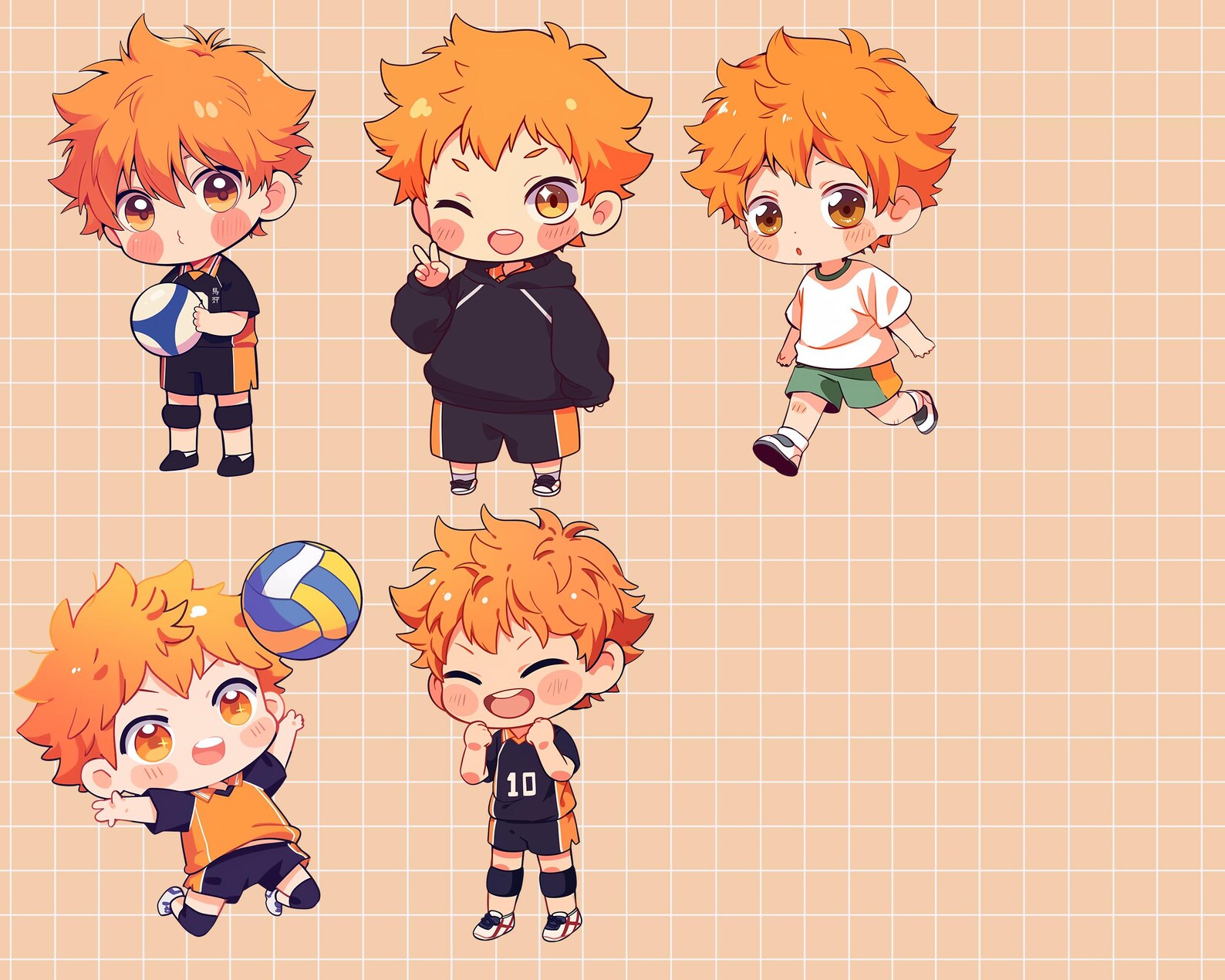 Volleyball Anime Png Pack, Cute Chibi Hinata Fanart - Etsy