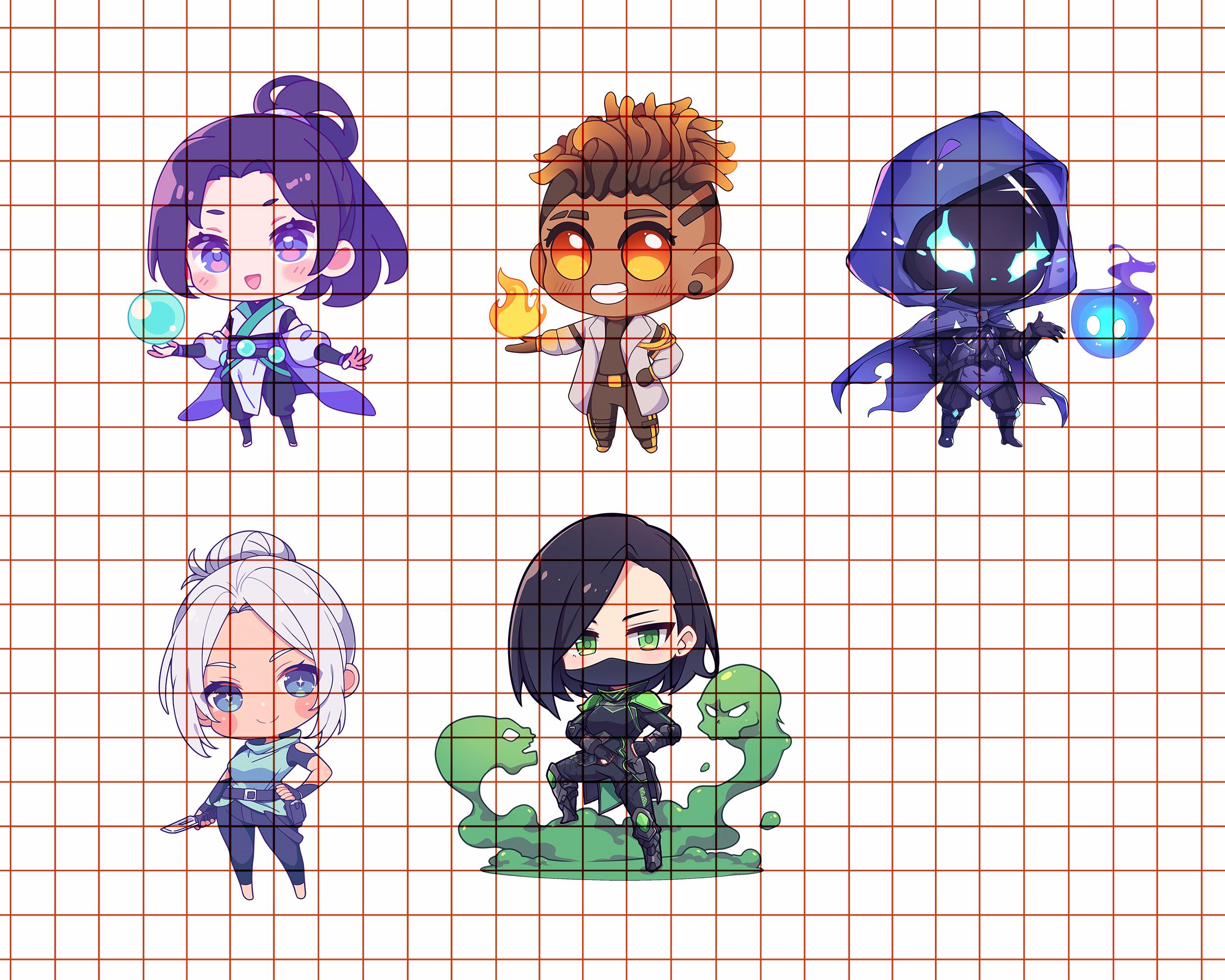 Chibi Valorant Agents Png Bundle | Cute Valorant Characters Clipart ...
