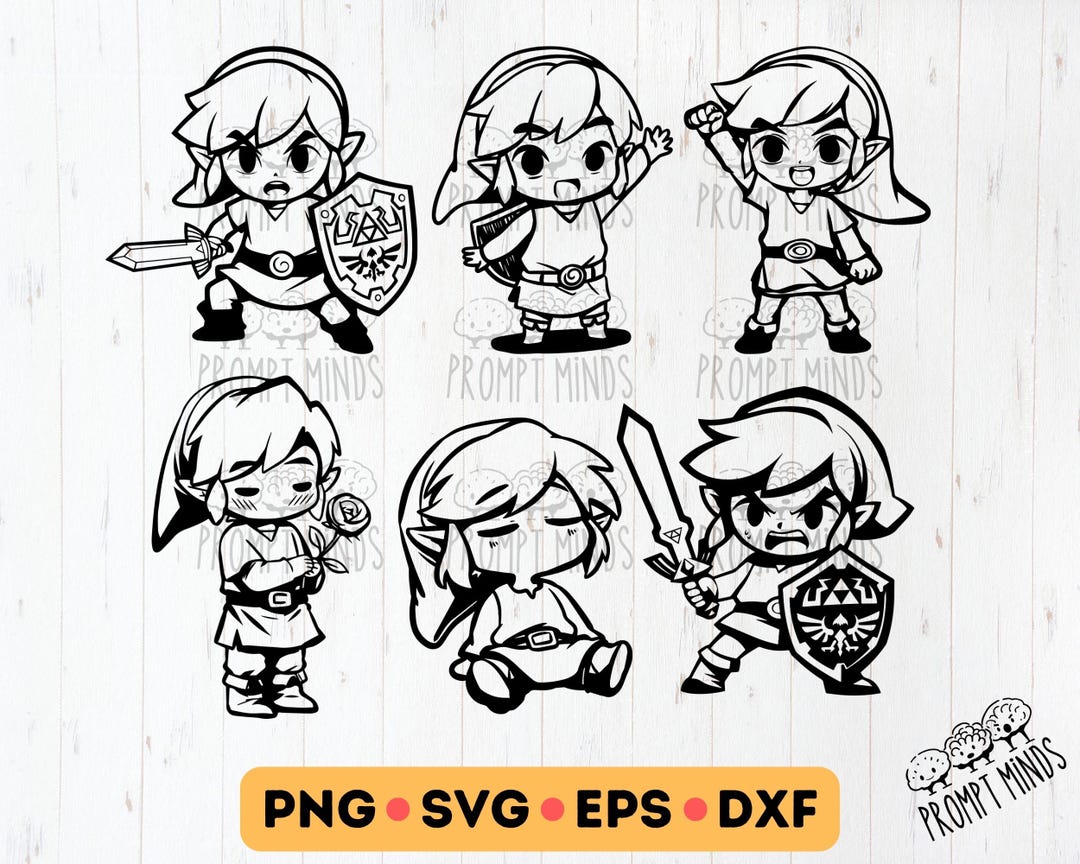 Legend of Zelda SVG Bundle | Chibi Link Svg Png Dxf - Etsy