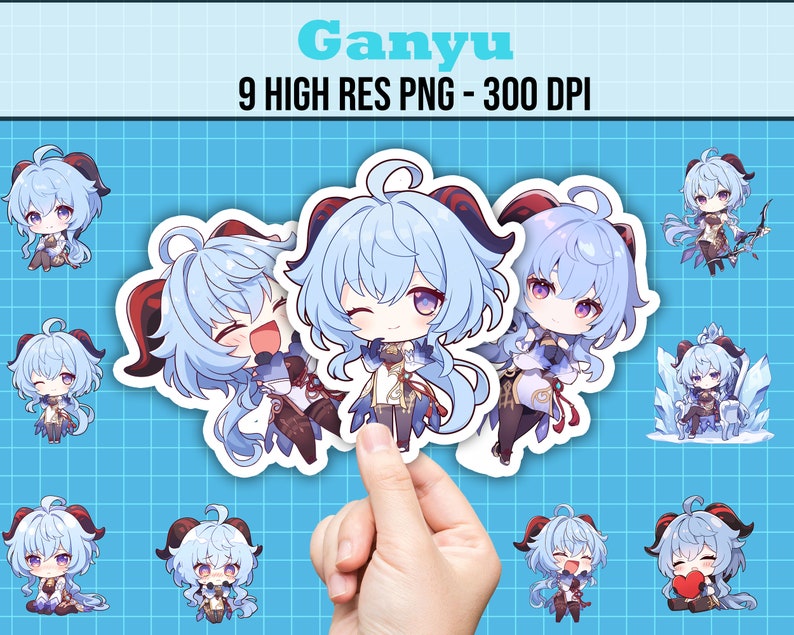 Genshin Impact Ganyu Png Sticker Pack, Chibi Ganyu Clipart - Etsy