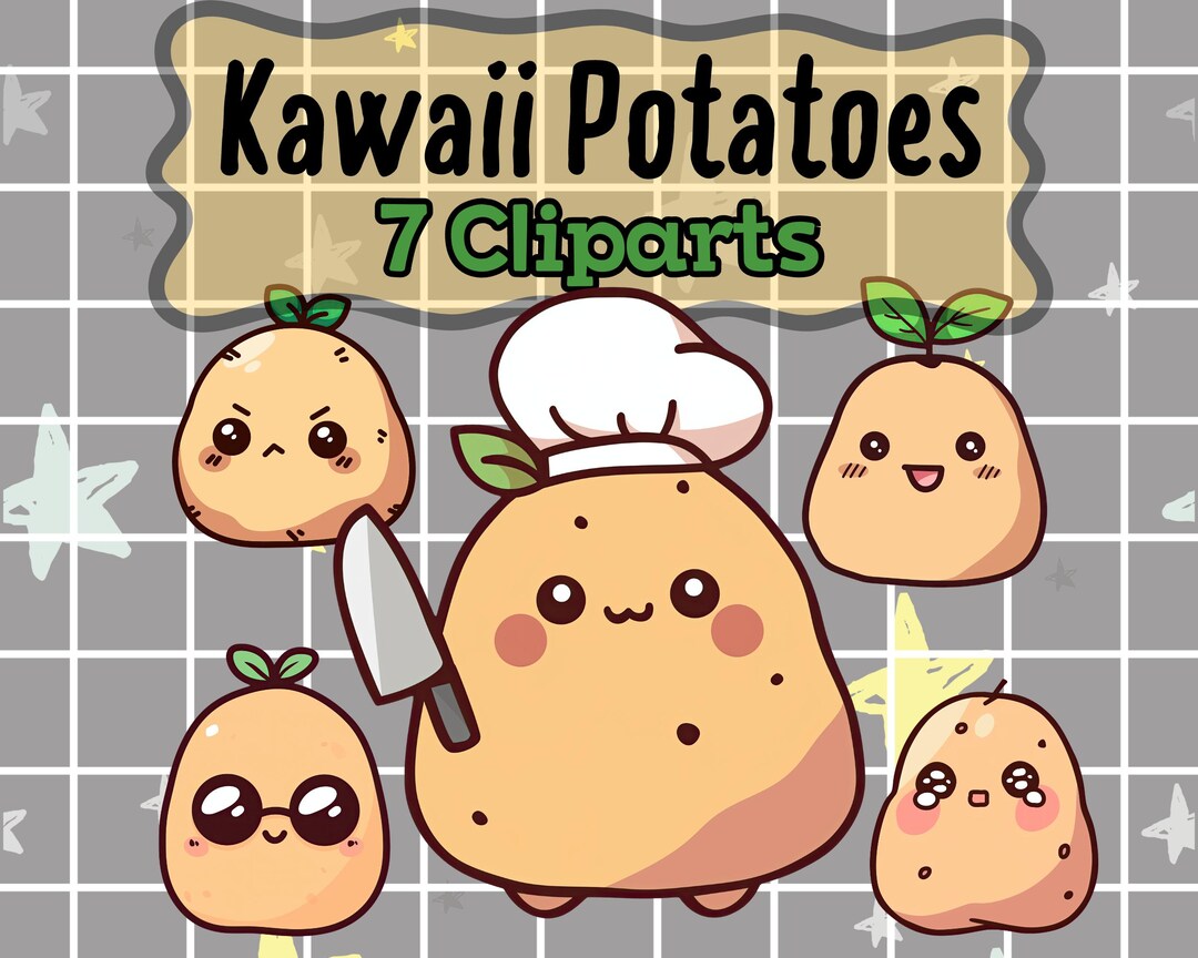 Kawaii Potato Clipart Bundle | Cute Potato Png Pack - Etsy