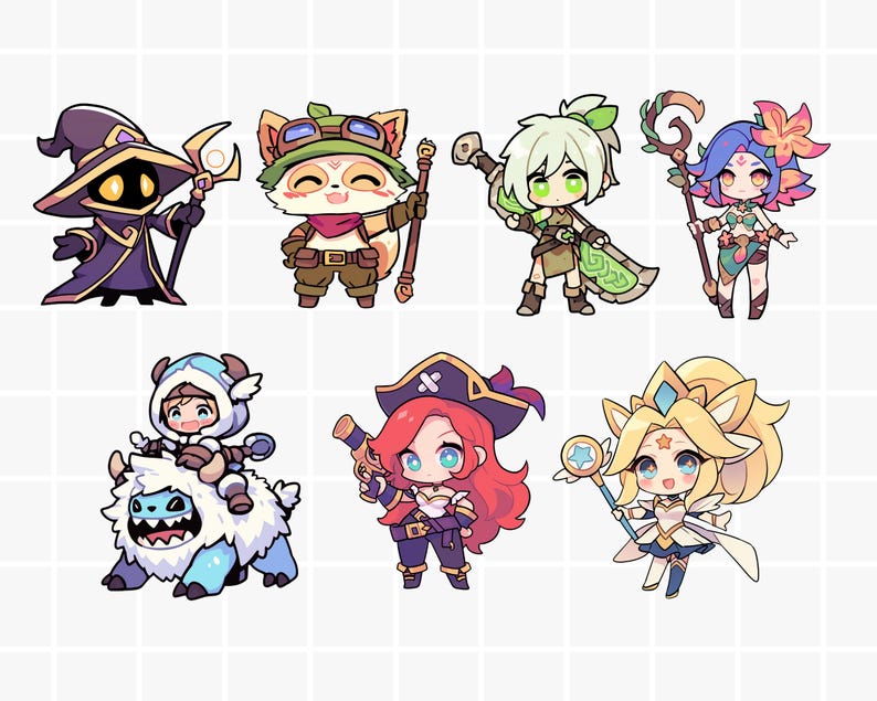 Chibi League of Legends Clipart Bundle | Cute League Png Pack - Etsy