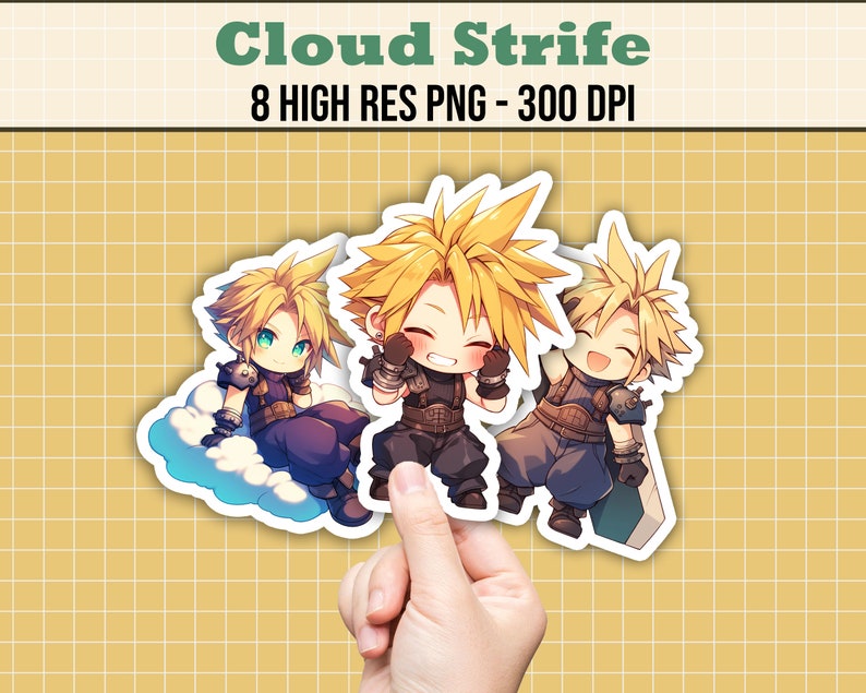 Cloud Strife Clipart Bundle, FFVII Cloud Png Pack - Etsy