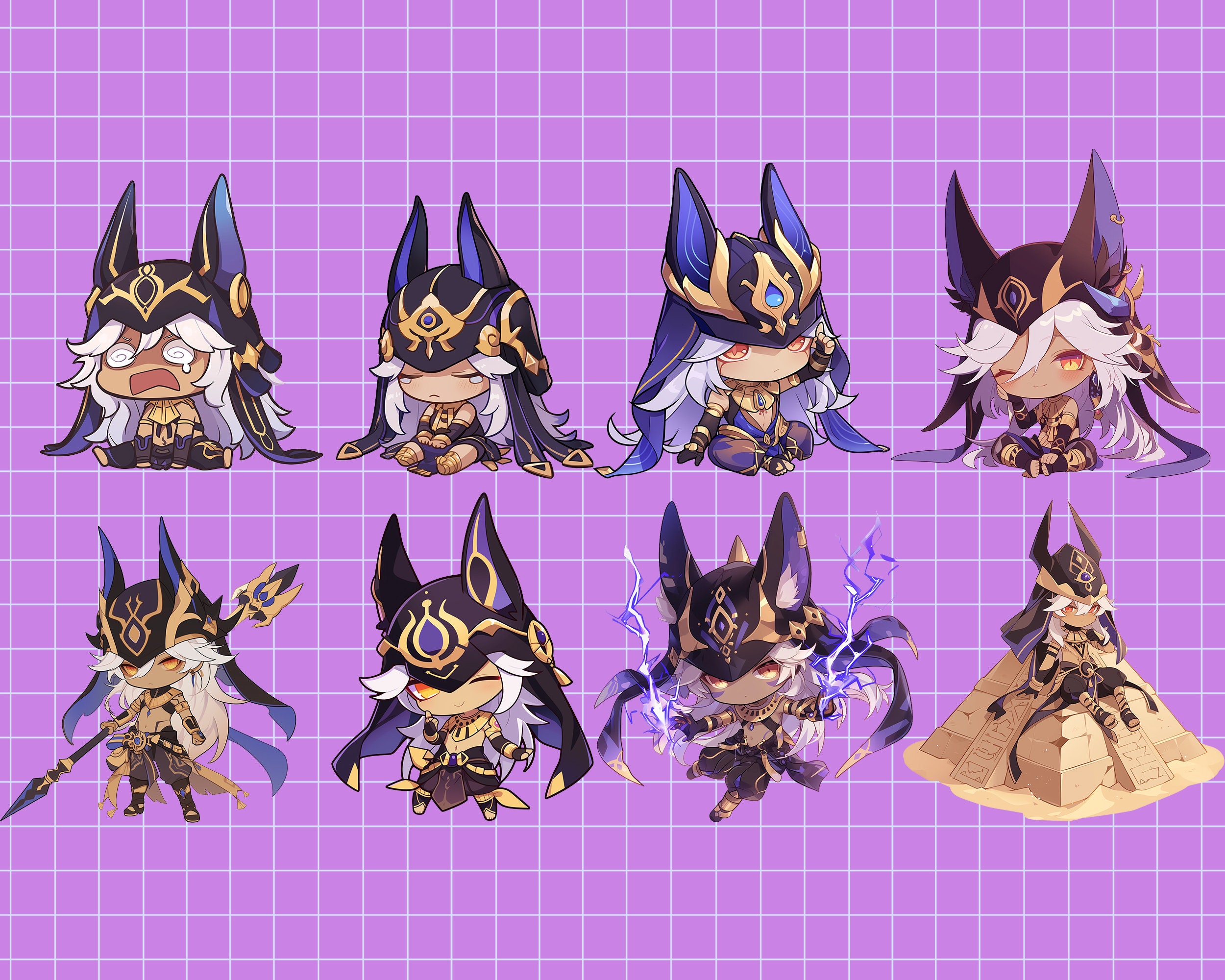 Genshin Impact Cyno Png Pack for Stickers, Chibi Cyno Clipart - Etsy