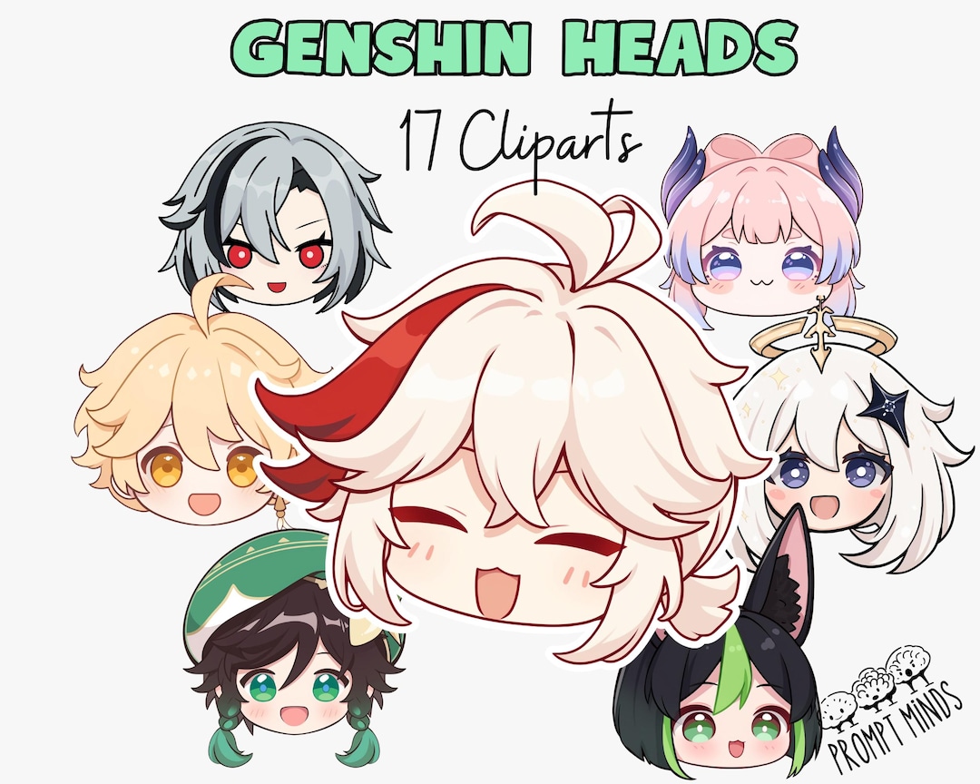 Chibi Genshin Impact Heads Clipart | Cute Genshin Png - Etsy