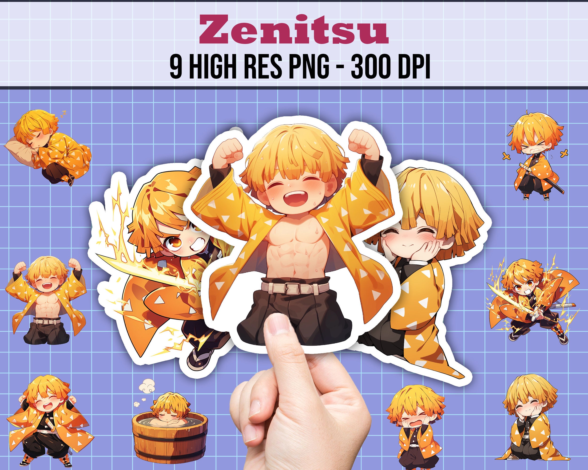 Anime Png Pack, Zenitsu Png Clipart Bundle for Stickers and Merch - Etsy