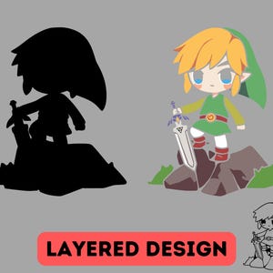 Legend of Zelda Link SVG | Cute Link Layered SVG for Cricut - Etsy