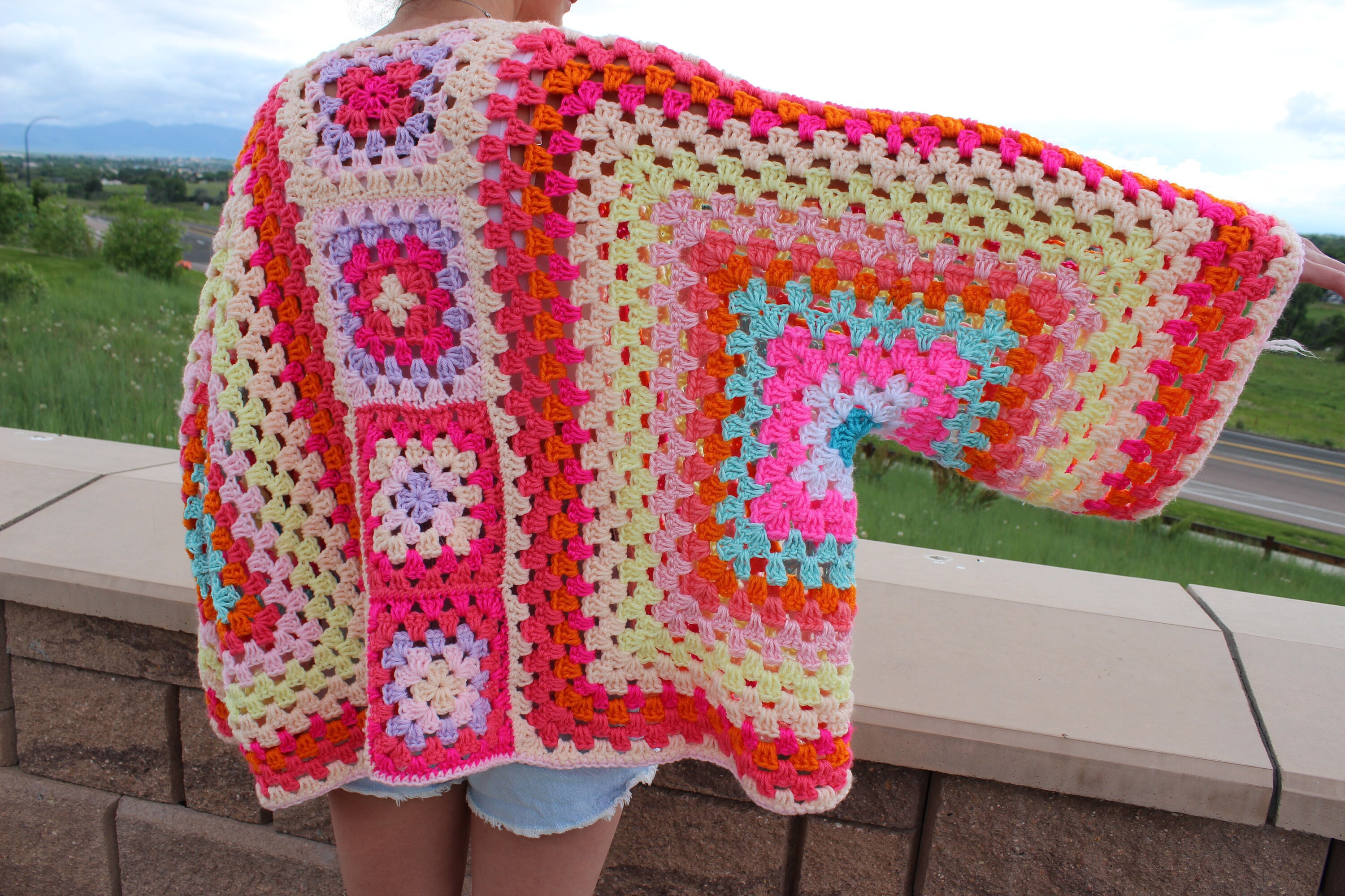 Colorful Crochet Cardigan - Etsy