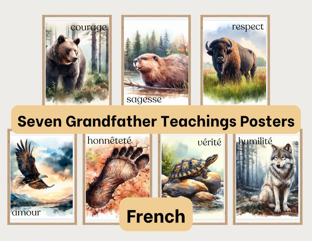 French Seven Grandfather Teachings | Watercolor Art | Seven Sacred ...