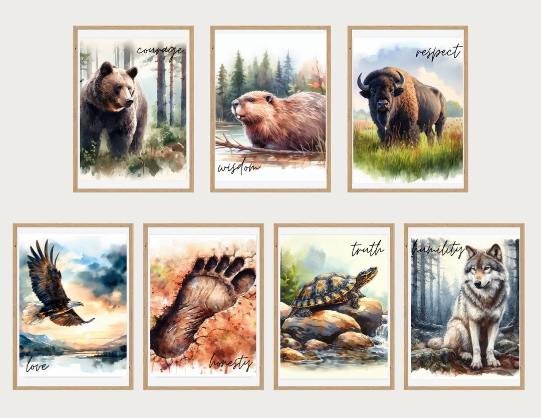 Seven Grandfather Teachings | Watercolor Art | Seven Sacred Teachings ...