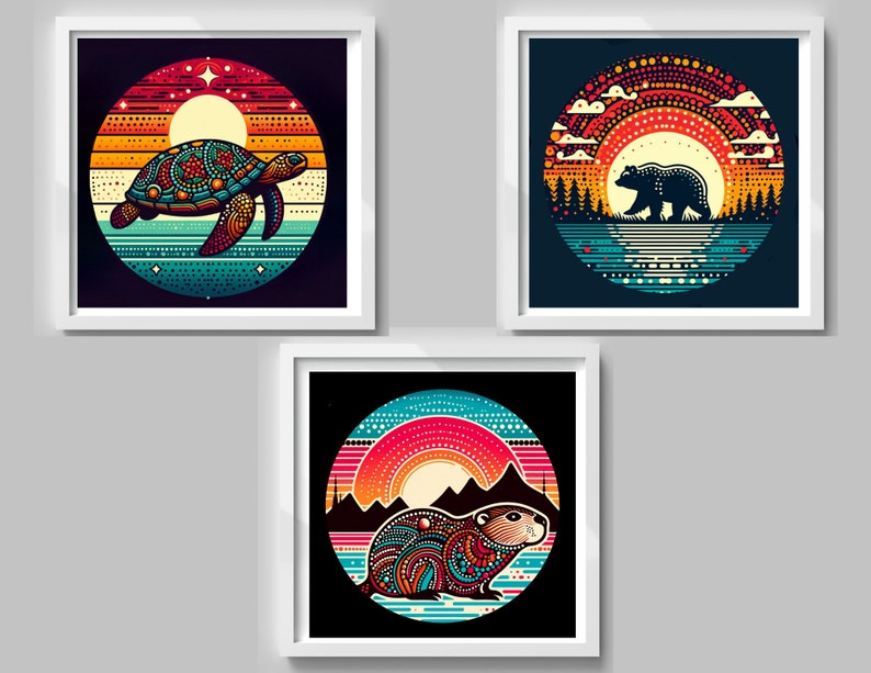 Seven Grandfather Teachings, Indigenous Dot Art Prints - Etsy