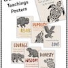 Seven Grandfather Teachings Dot Art Poster Set | Indigenous Animals ...