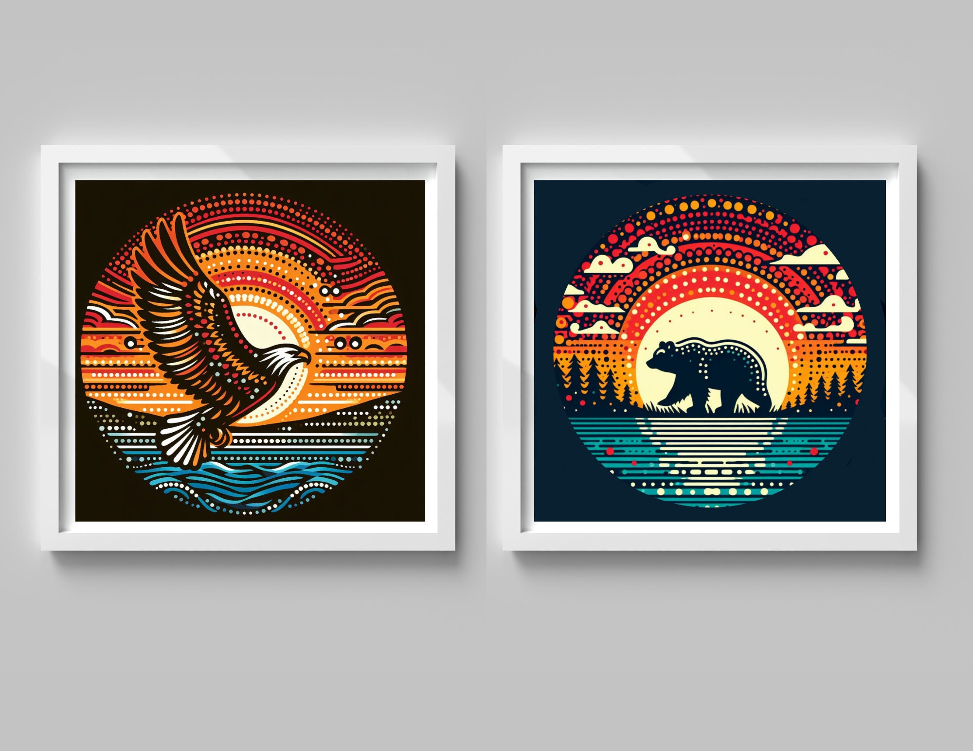 Seven Grandfather Teachings, Indigenous Dot Art Prints - Etsy Canada