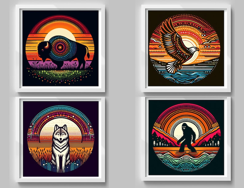 Seven Grandfather Teachings, Indigenous Dot Art Prints - Etsy Canada